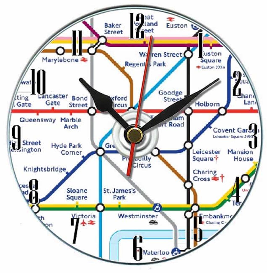 London Underground Map, the Tube, Dvd Clock Christmas Gift Idea, Can Be ...