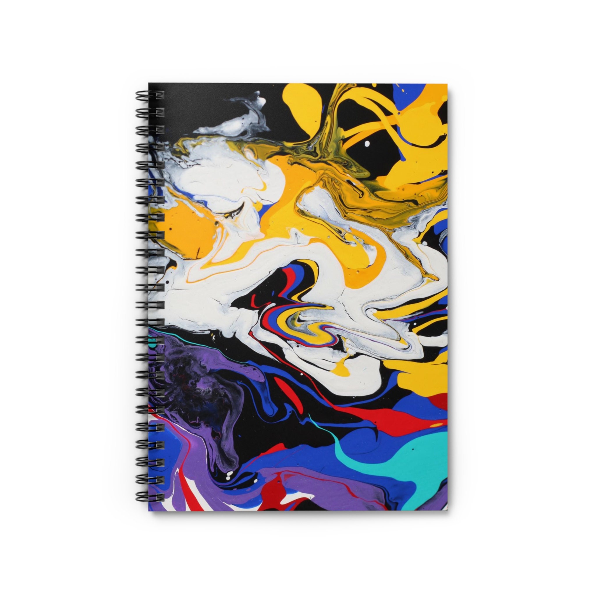 Multi-color Abstract Art Spiral Notebook Ruled Line, Acrylic Painting ...
