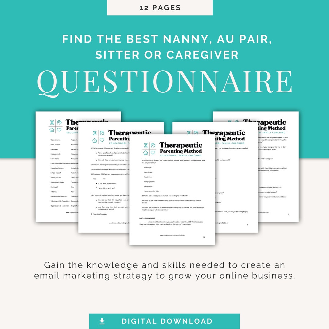 Find the Best and Safest Nanny Au Pair Sitter Questionnaire, Eldercare ...