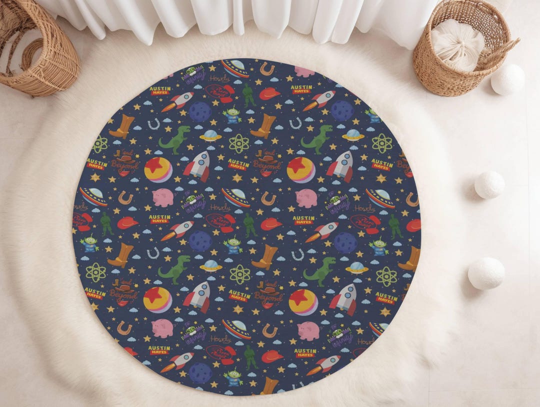 Nursery Rug, Toy Story Inspired Rug, Kids Playroom Mat, Custom Name Rug ...