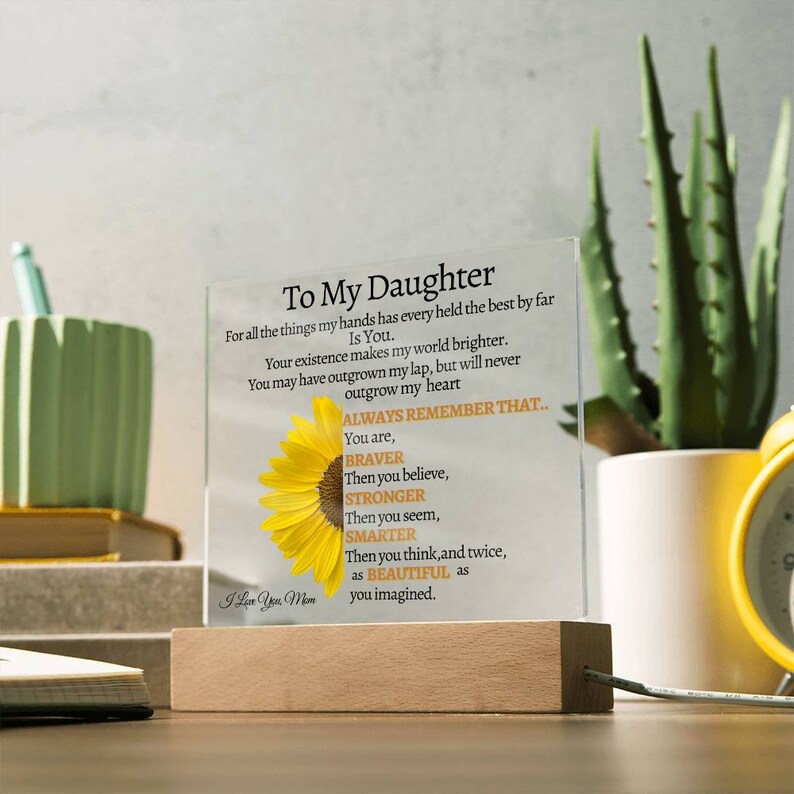 Acrylic Square Plaque for Daughter - Etsy