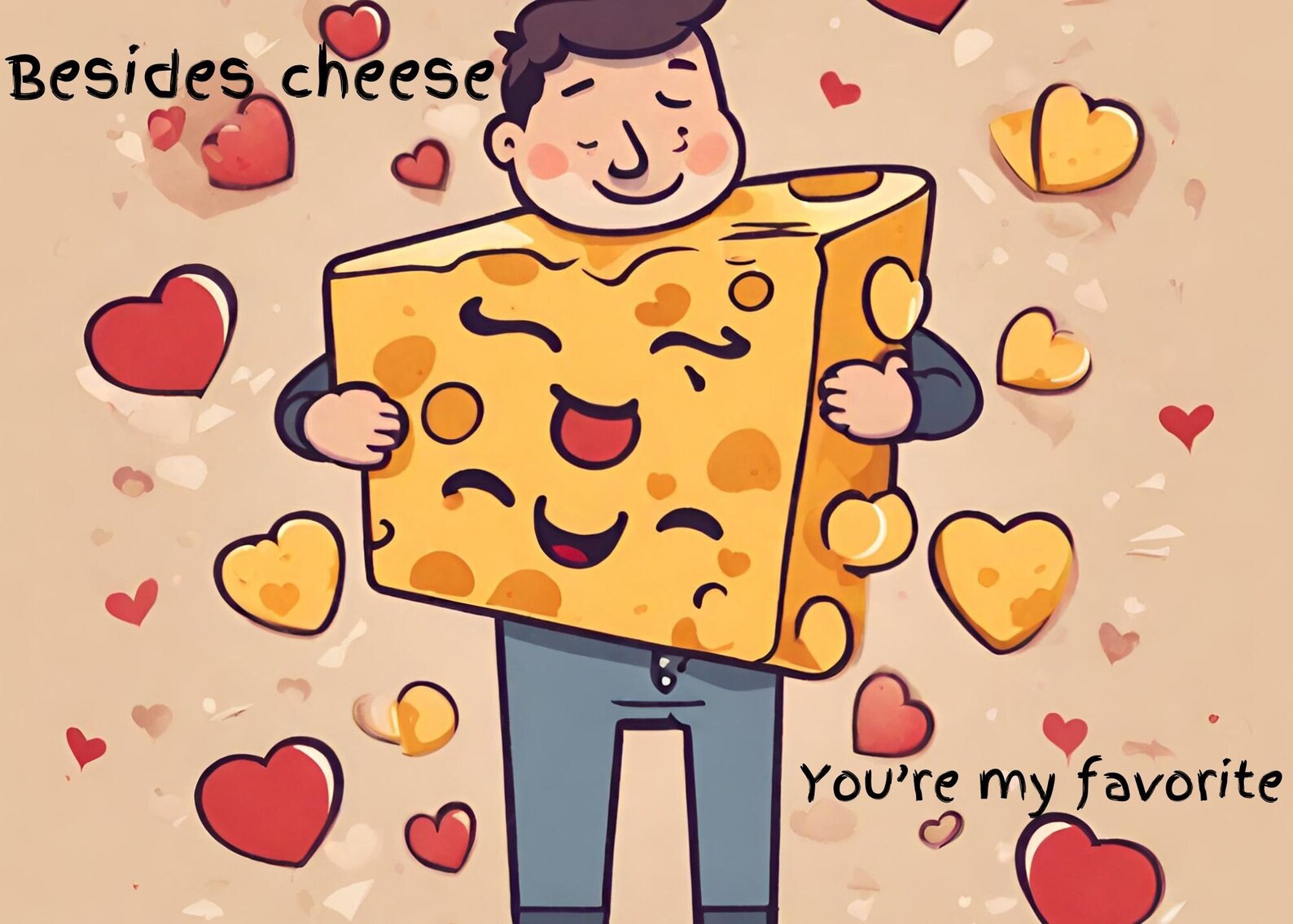 Love Cheese Favorite Valentine Card - Etsy