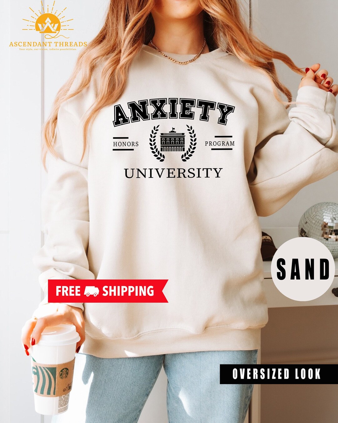 Anxiety University Honors Program Sweatshirt, Mental Health Sweatshirts ...