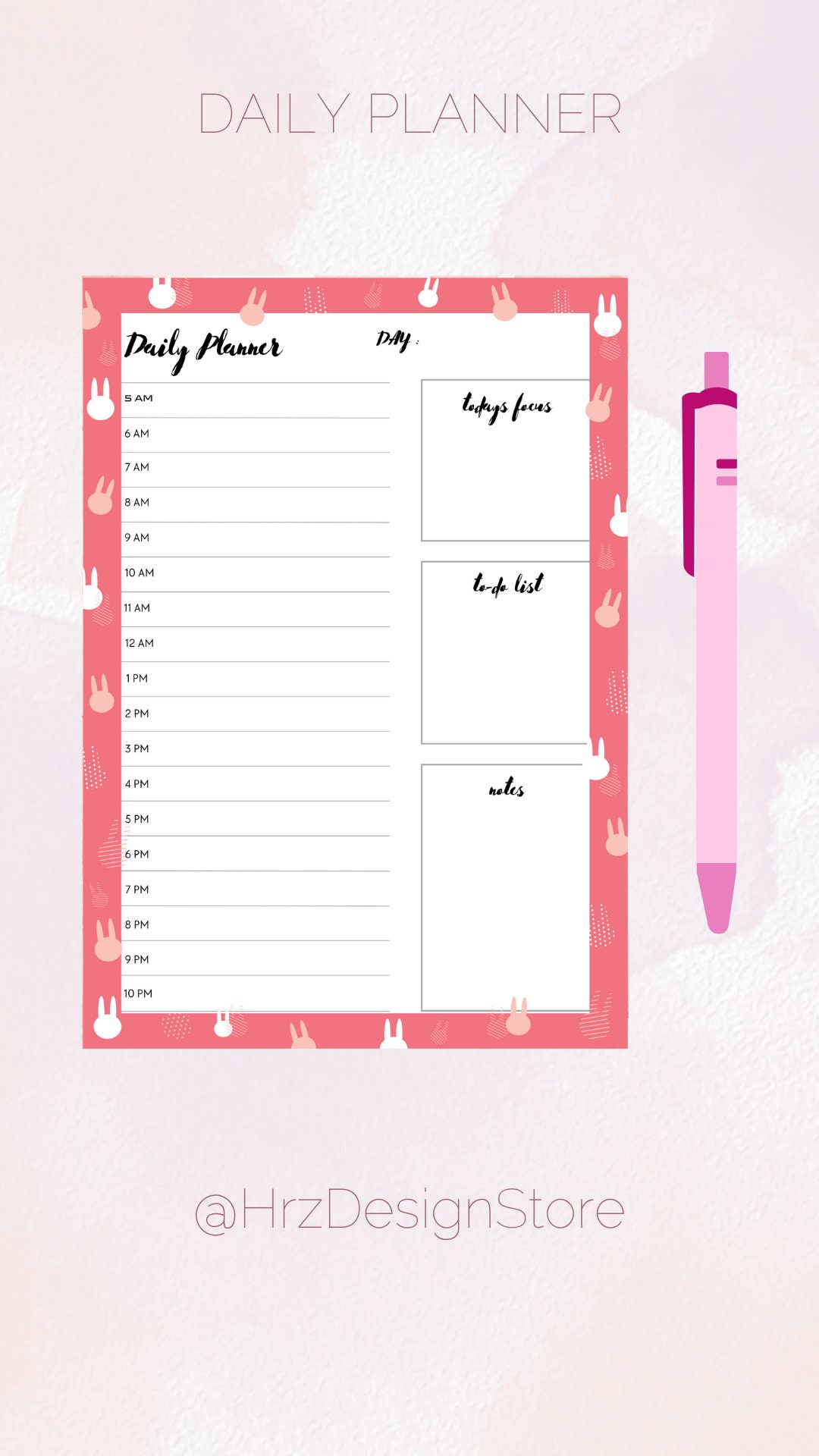 Printable Daily Planner Fillable, Daily to Do List, Productivity ...