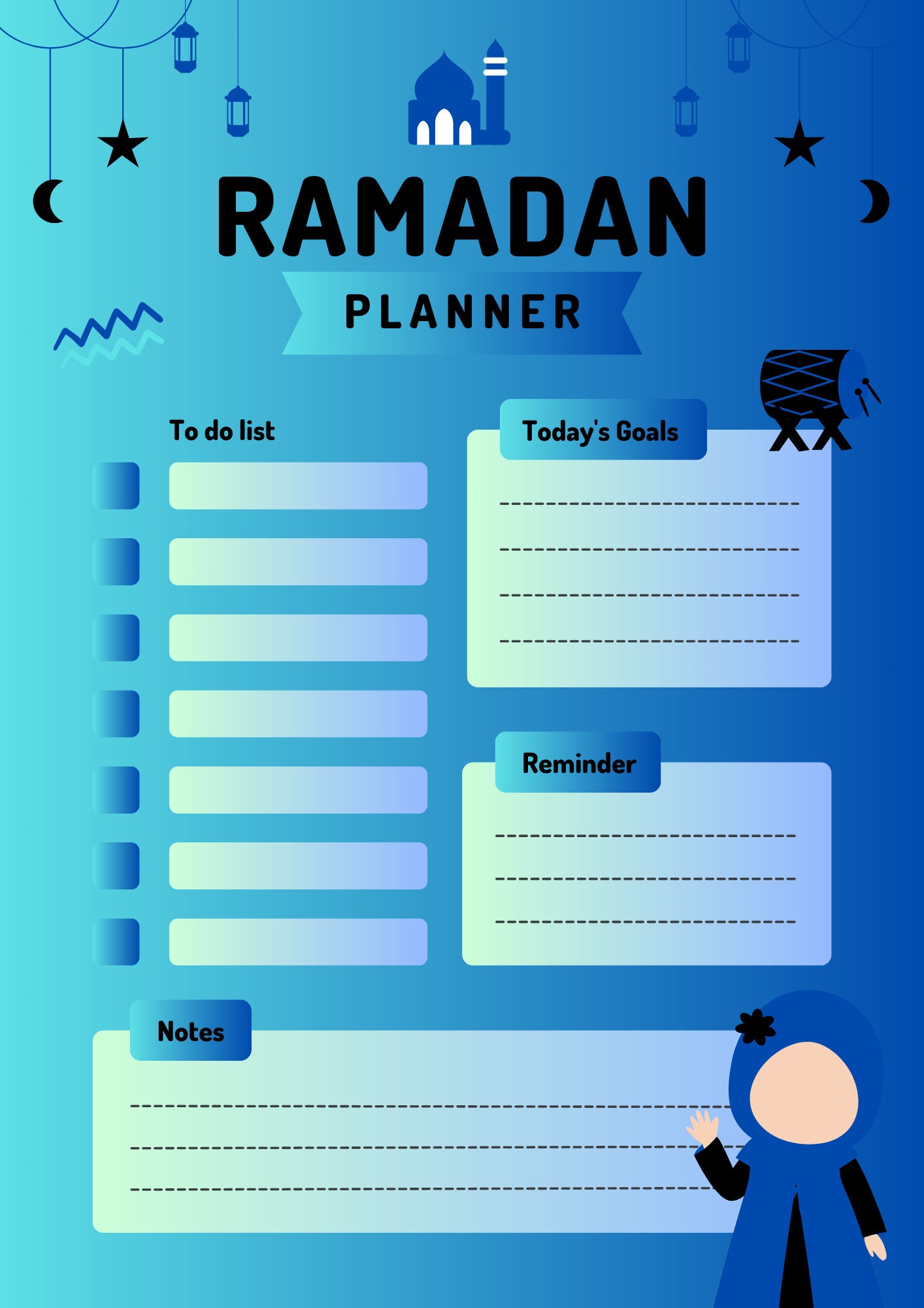 Ramadan Planner 2024 Printable. Ramadan Gift. Daily Schedule. Islamic ...