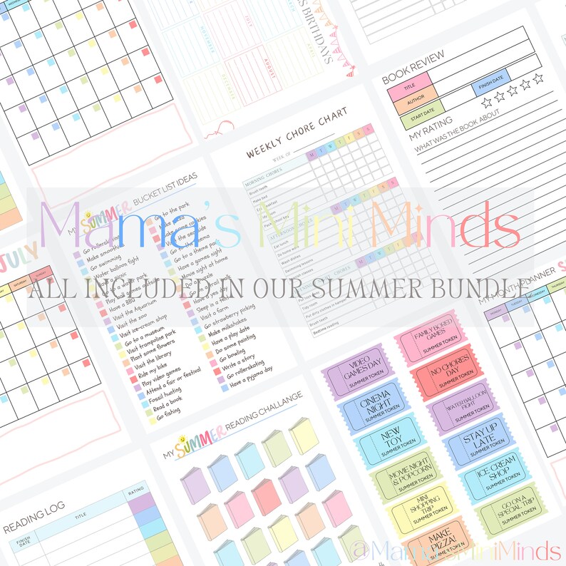 Summer Rewards Chore Chart Reward Chart Summer Activities Things to Do ...