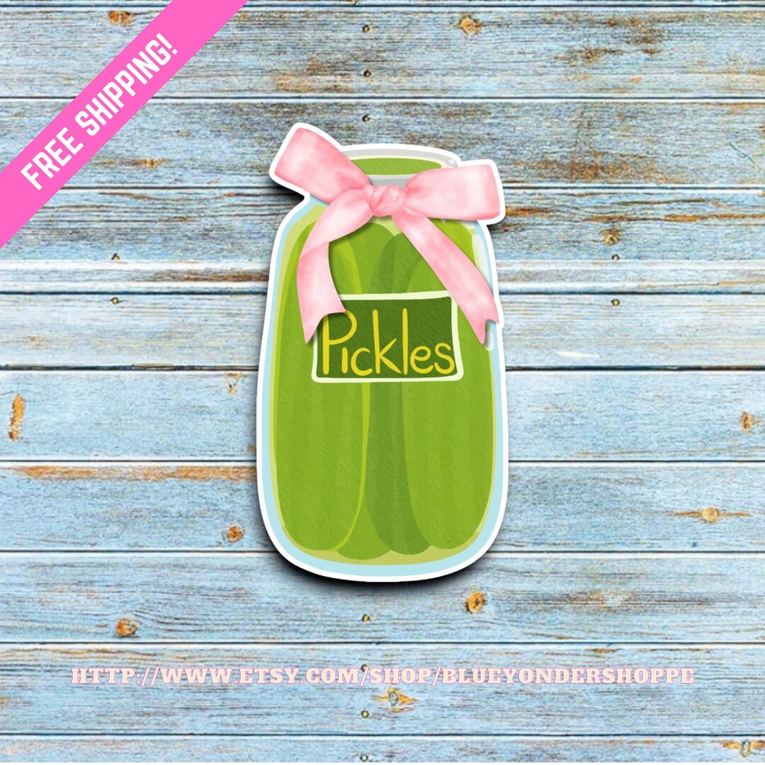 Pickles, Coquette, Pink Bow Sticker, Decal - Etsy