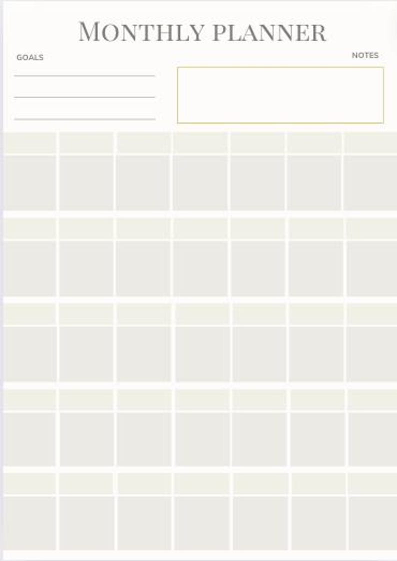 Printable Planner, Canva Template, Monthly & Daily, Undated - Etsy