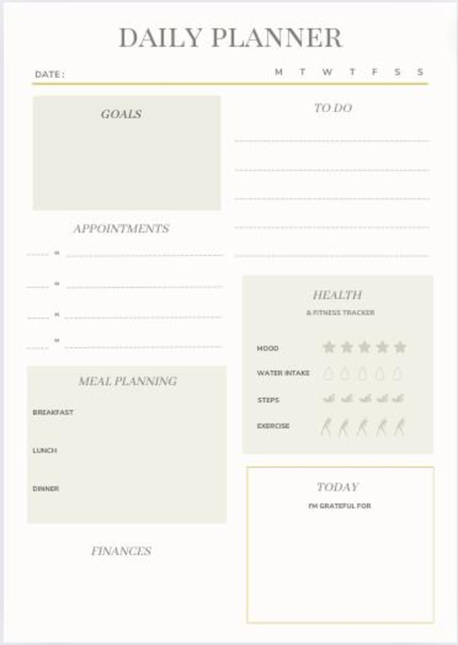 Printable Planner, Canva Template, Monthly & Daily, Undated - Etsy