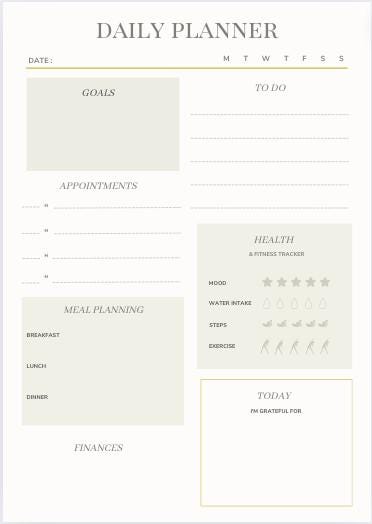 Printable Planner, Canva Template, Monthly & Daily, Undated - Etsy