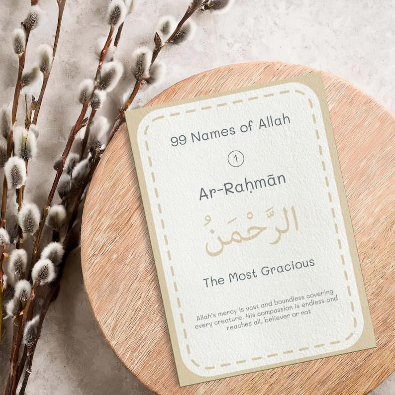 99 Names of Allah Flashcards, Asma Ul Husna Cards, Muslim Gift, Islamic Learning, Quran Study ...