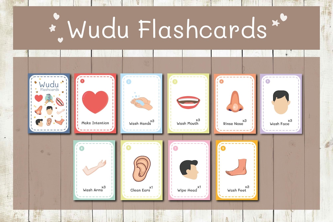 Printable Wudu Flashcards | Kids Ablution Guide | Islamic Learning ...