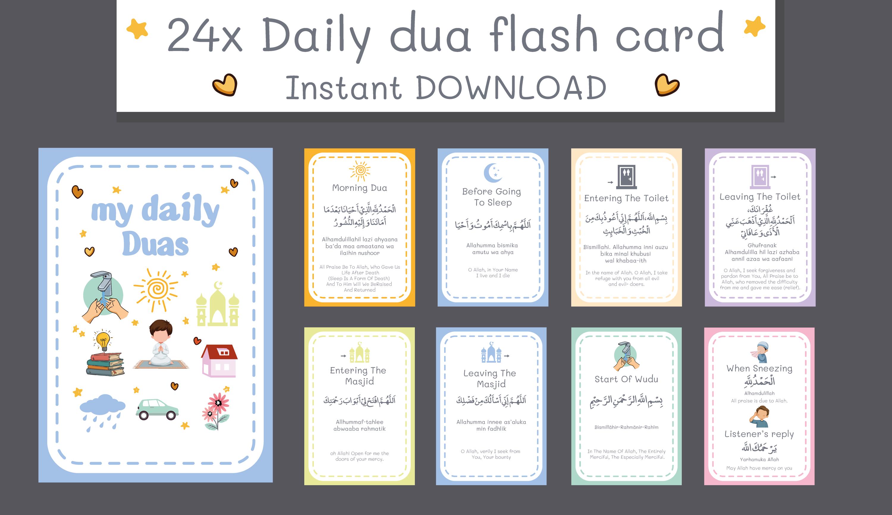 Kids Dua Cards, Islamic Kids Printable's, Duas for Kids, Children Dua ...