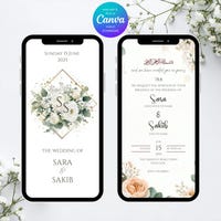 Canva Template | Wedding Invitation Template | Templat Kad Undangan ...