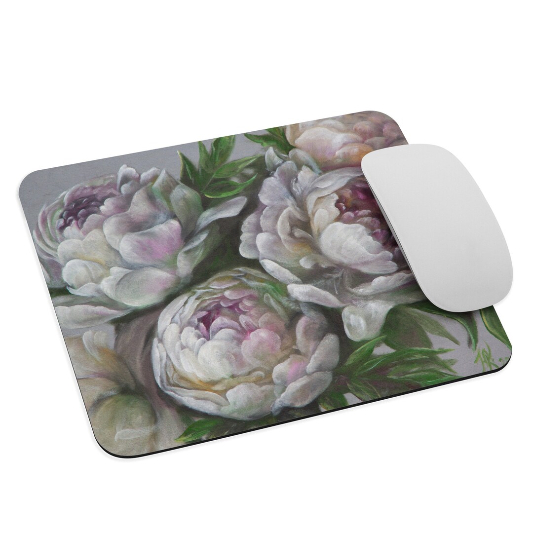 Mouse Pad With Prints of Peonies OIL PAINTING FLOWERS Computer ...