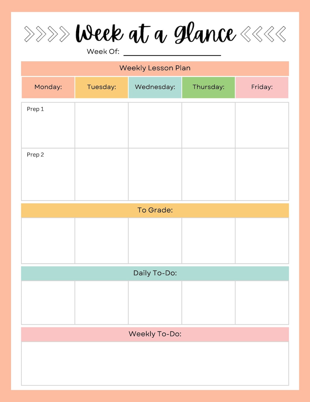 Teacher Weekly Planner - Etsy