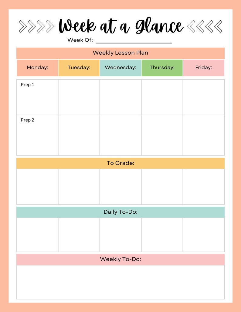 Teacher Weekly Planner - Etsy