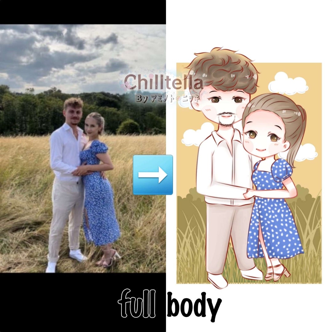 Digital Custom Portrait, Cartoon Portrait, Family Portrait, Chibi ...