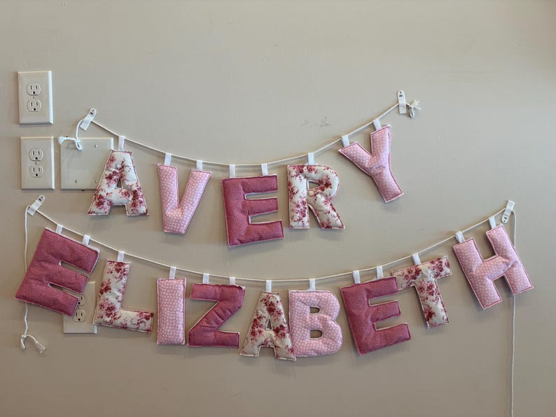 Custom Name Puffy Letter Banner | Name Banner | Happy Birthday Banner ...