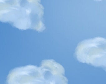 Hand Drawn Blue Sky Made in Procreate - Etsy