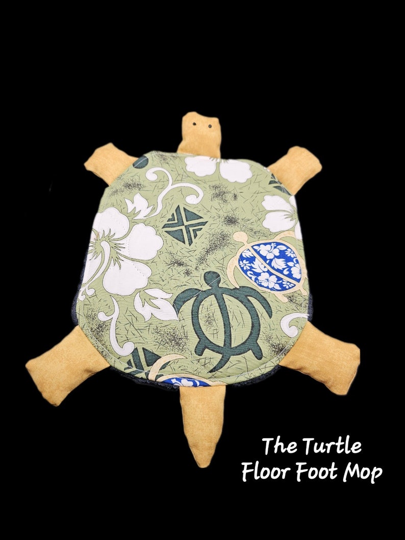 Turtle Floor Foot Mop Turtle Wash Cloth Countertop Turtle Hawaiian Print Turtle, Handmade Turtle ...