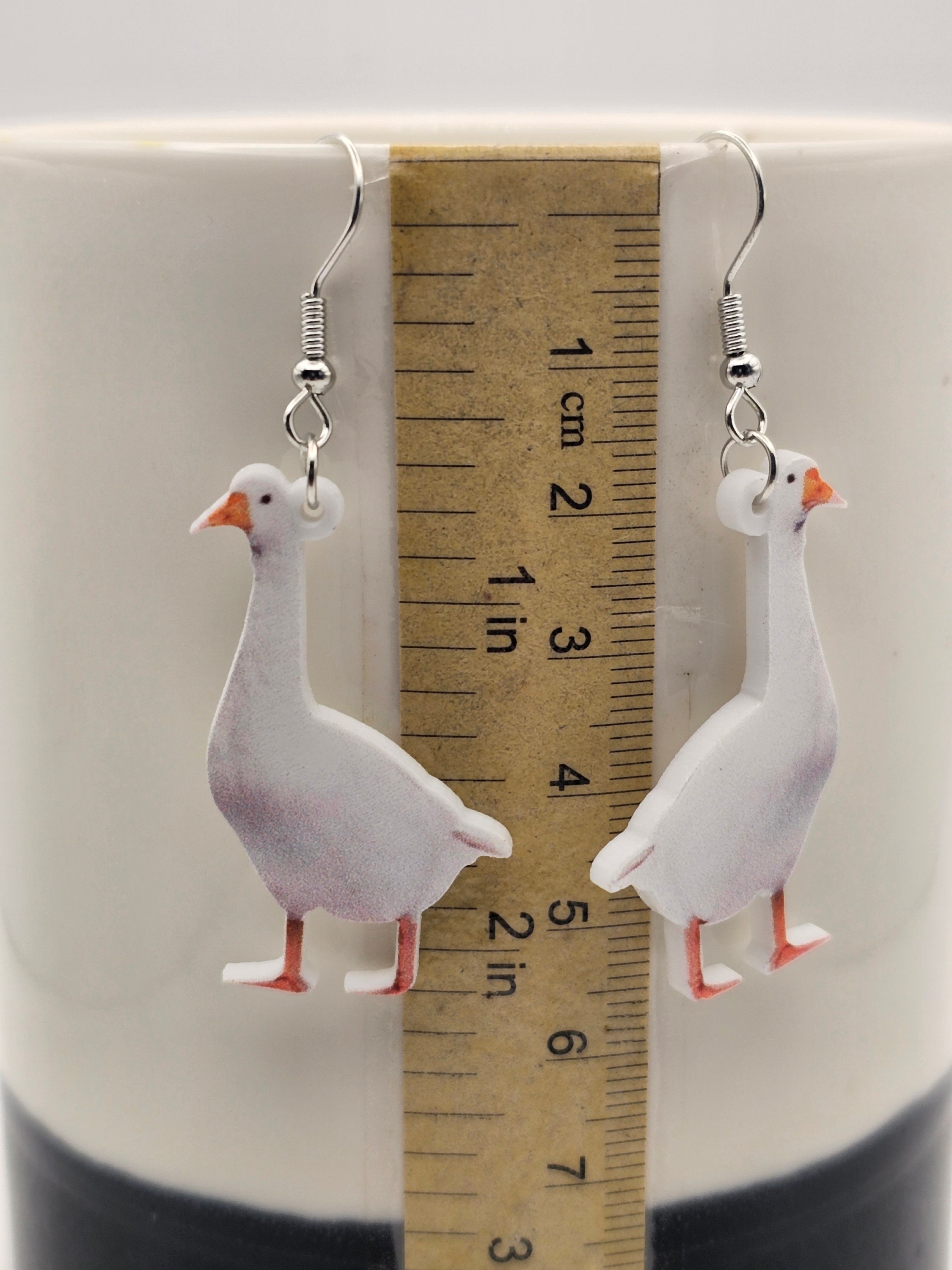 Geese Earrings, White Swan Dangle Earrings, Bird Themed Jewerly, Bird ...