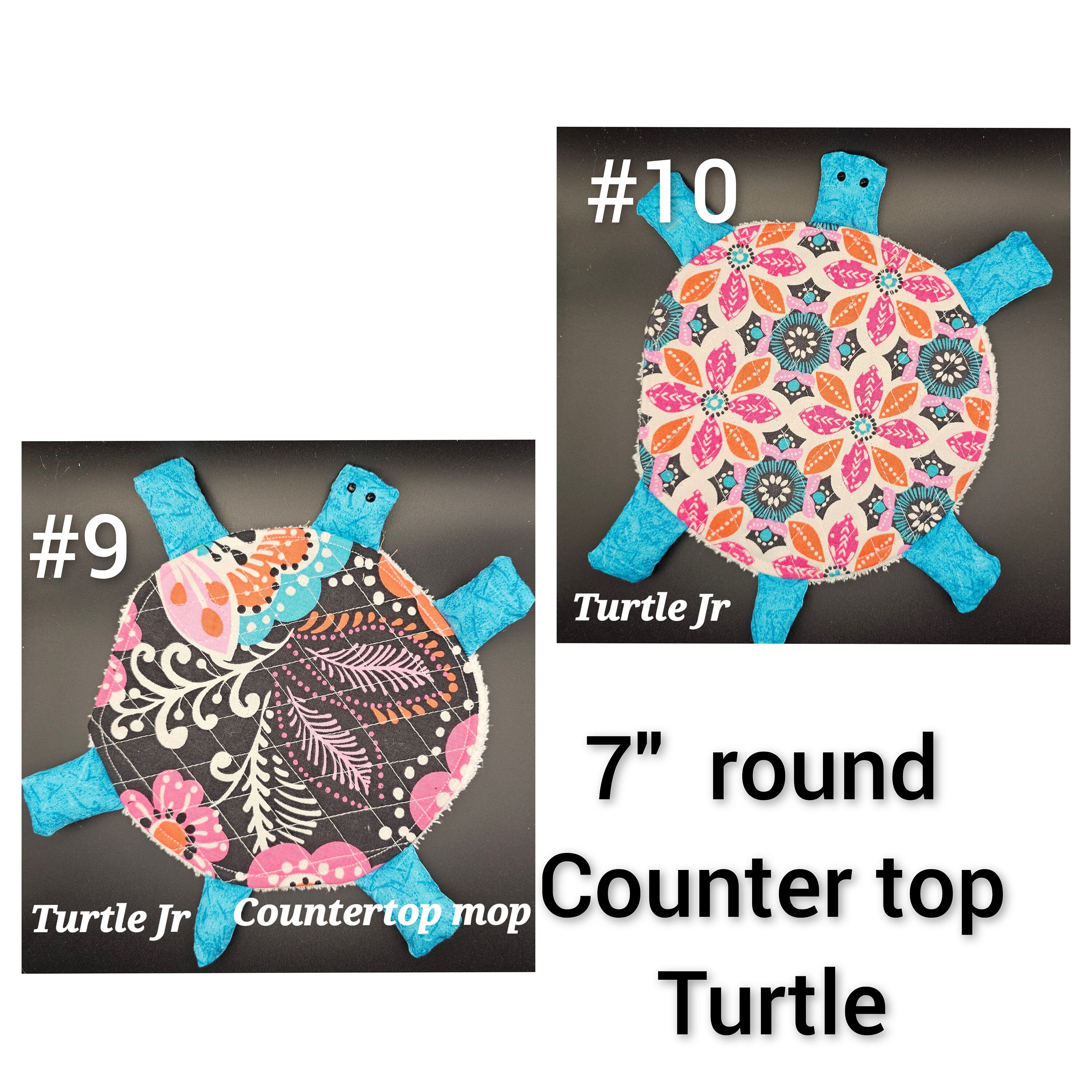 Turtle Floor Foot Mop Turtle Wash Cloth Countertop Turtle Handmade ...
