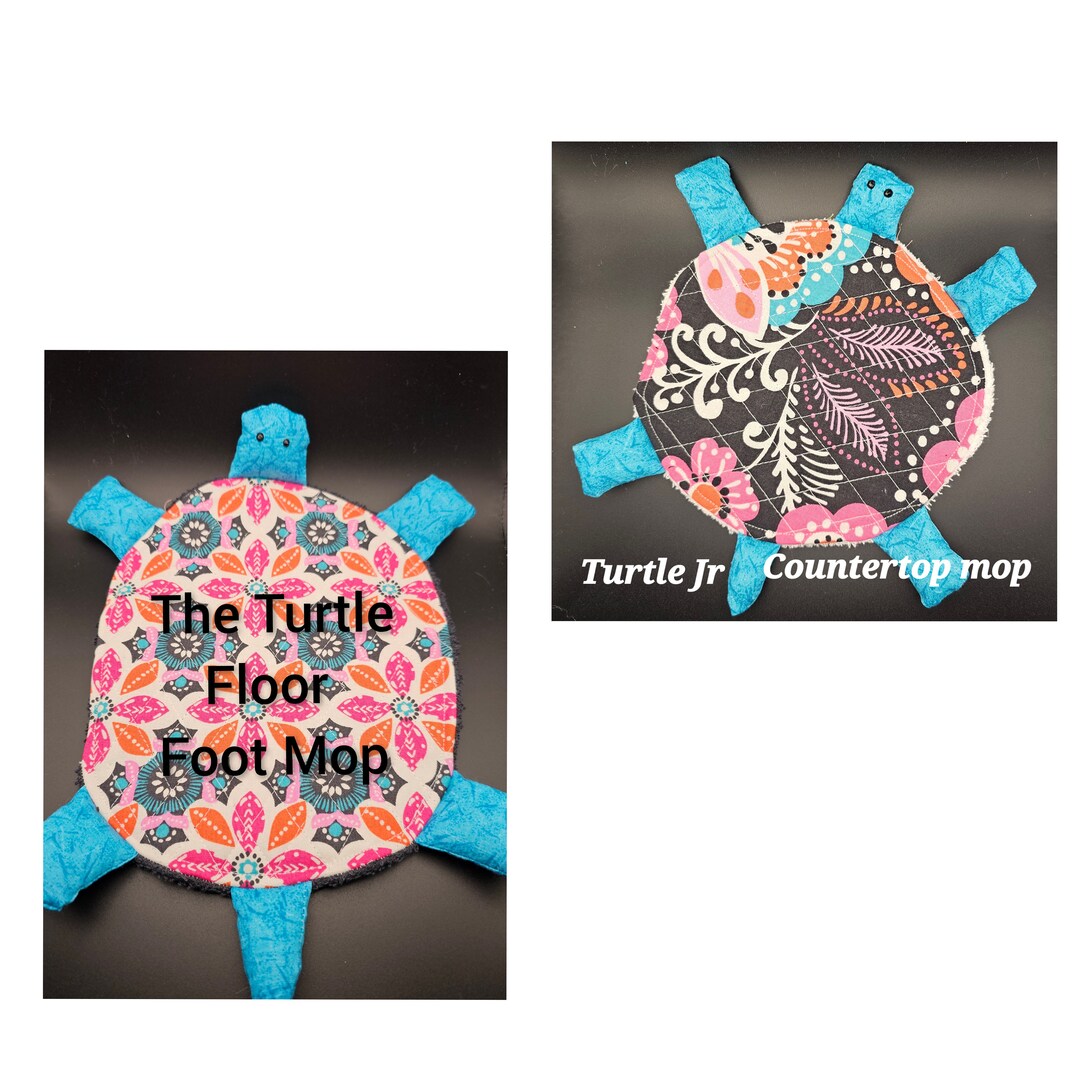 Turtle Floor Foot Mop Turtle Wash Cloth Countertop Turtle Handmade ...