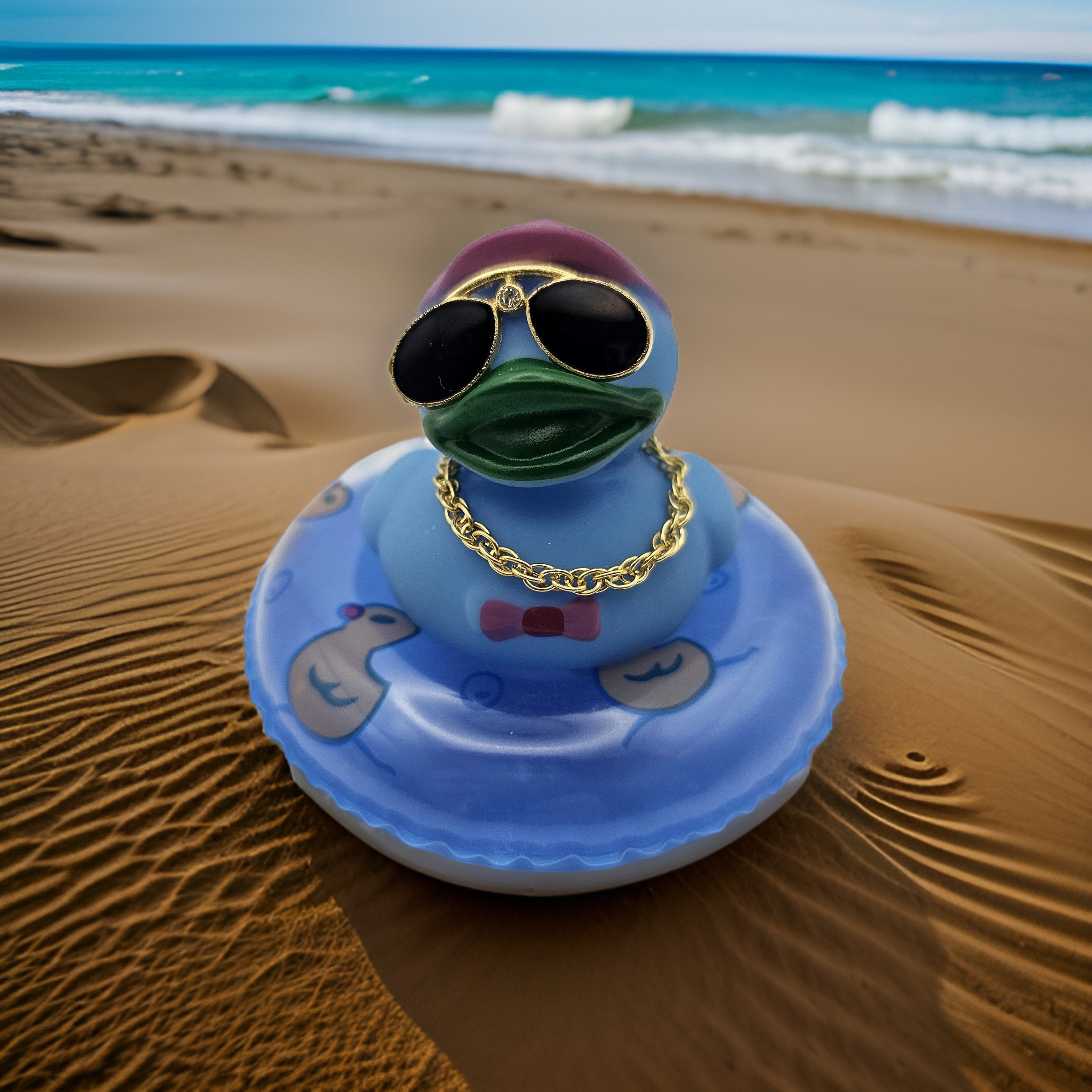 Beach Rubber Duck, Yellow Duck Dashboard Decor, Car Dash Rubber Ducks ...