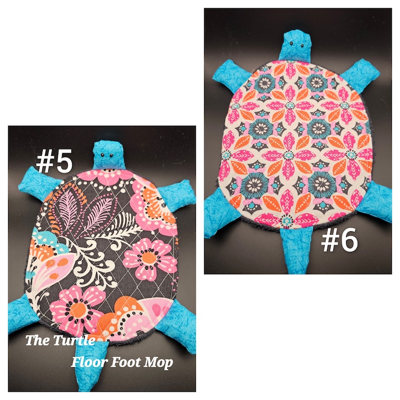 Turtle Floor Foot Mop Turtle Wash Cloth Countertop Turtle Handmade ...