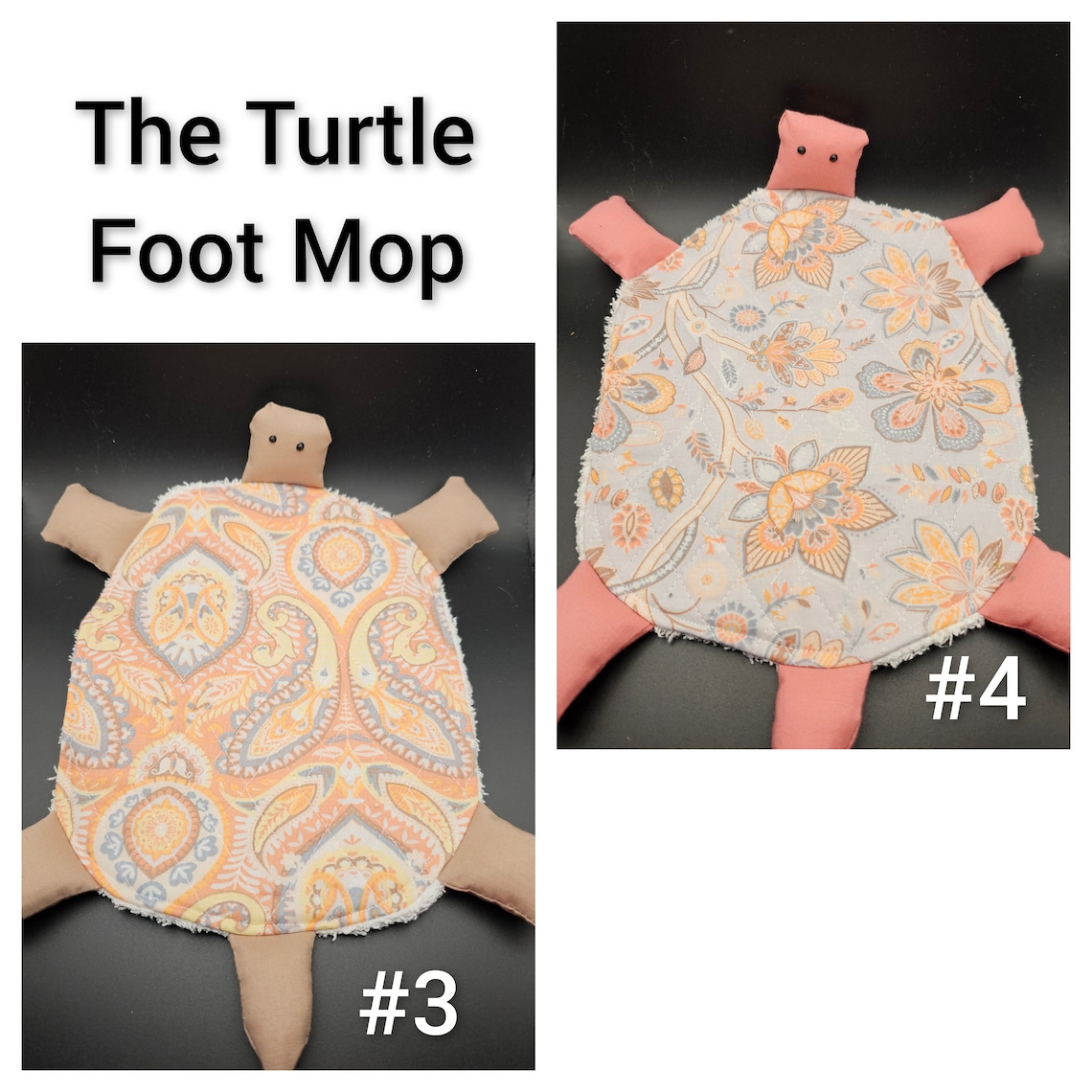 Turtle Floor Foot Mop Turtle Wash Cloth Countertop Turtle Handmade ...