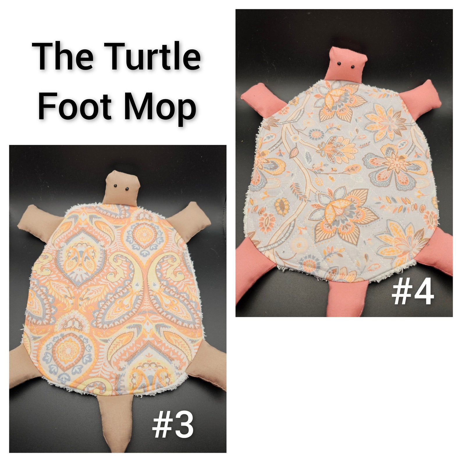 Turtle Floor Foot Mop Turtle Wash Cloth Countertop Turtle Handmade ...