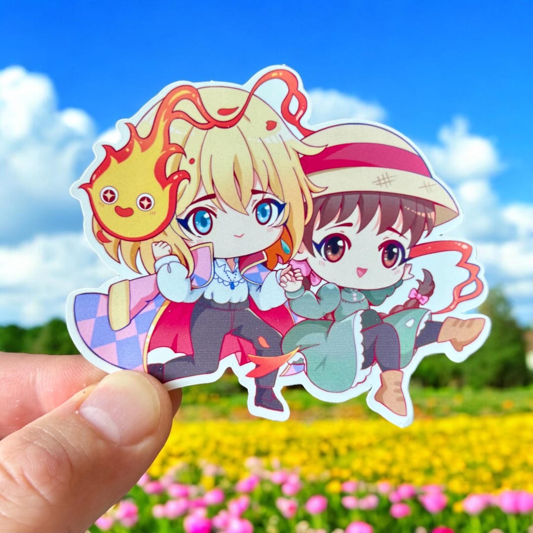 Howl and Sophie Walking on Air Sticker | Waterproof Vinyl Sticker ...