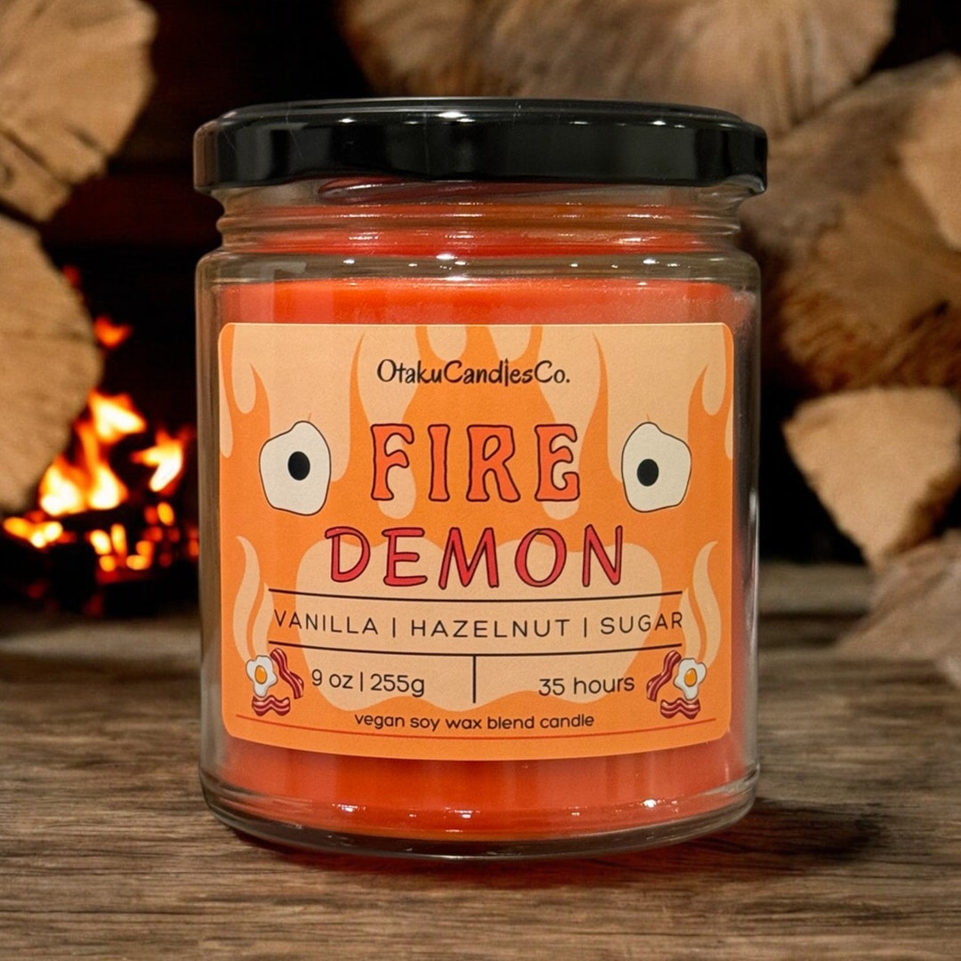 Fire Demon Candle Howl's Castle Anime Candle Vanilla Hazelnut 9 Oz ...