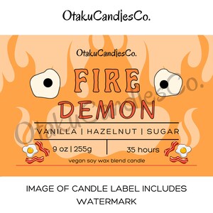 Fire Demon Candle Howl's Castle Anime Candle Vanilla Hazelnut 9 Oz ...
