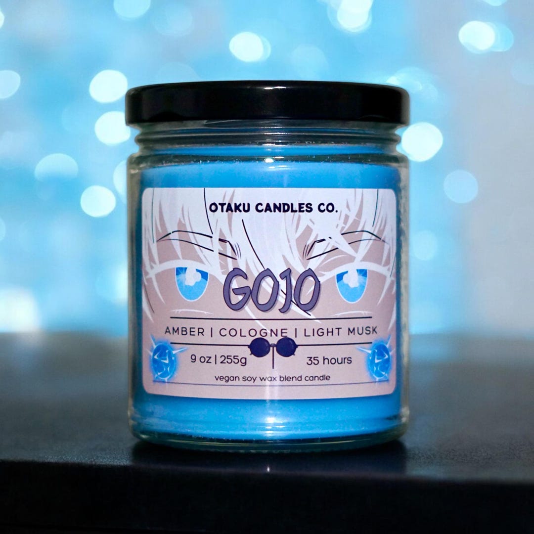 Gojo Candle | Anime Candle | Amber and Cologne 9 Oz Vegan Candle - Etsy