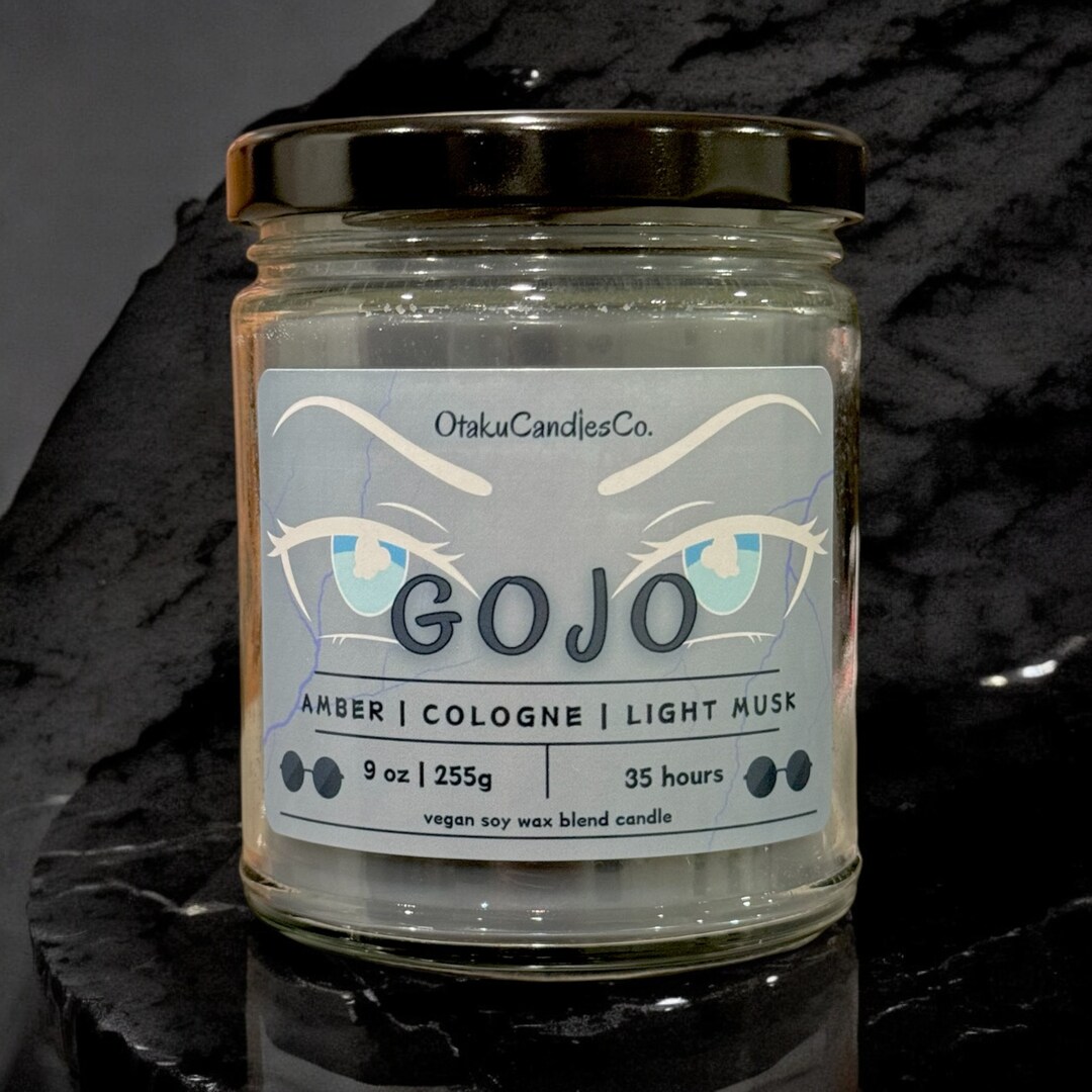 Gojo Candle Anime Candle Amber and Cologne 9 Oz Vegan Candle - Etsy