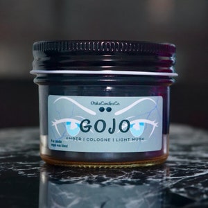 Gojo Candle | Anime Candle | Amber and Cologne 9 Oz Vegan Candle - Etsy