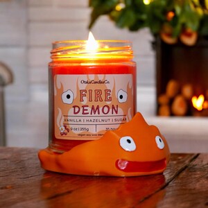 Fire Demon Candle | Howl's Castle Anime Candle | Vanilla Hazelnut 9 Oz ...