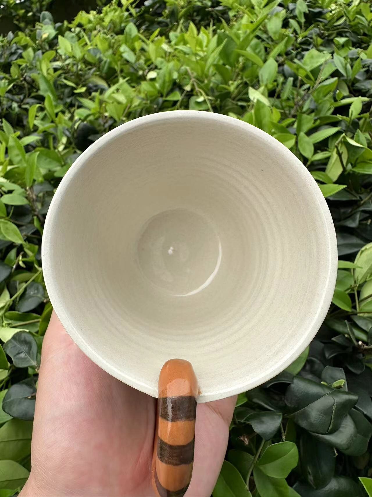 Ceramic Cat Mug, Yellow Cat Coffee Cup, Water Cup, Handmade Ceramic ...