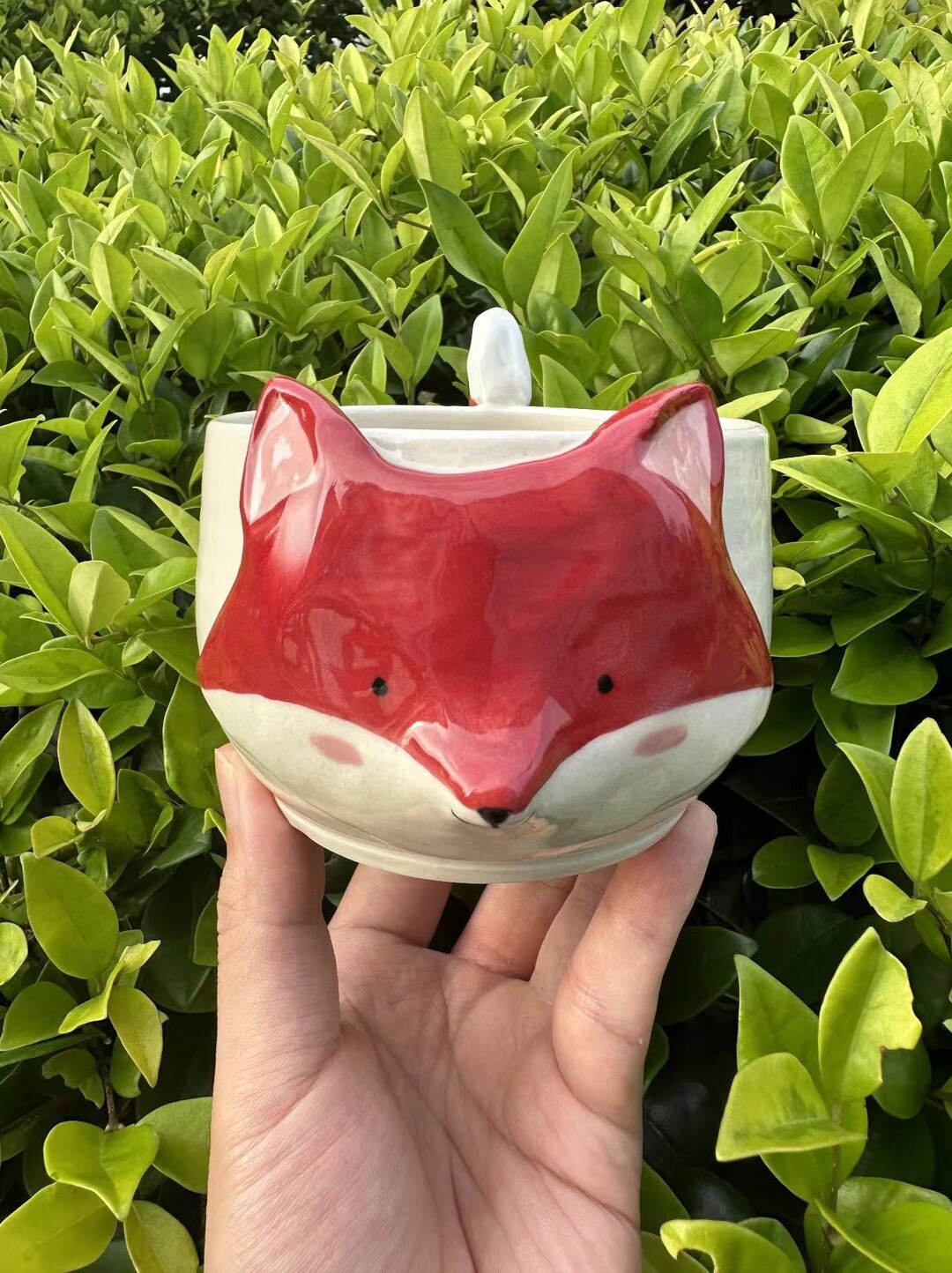 Pre-order Unique Red Fox Handmade Ceramic Mug, Handbuilt Pottery, Cute ...