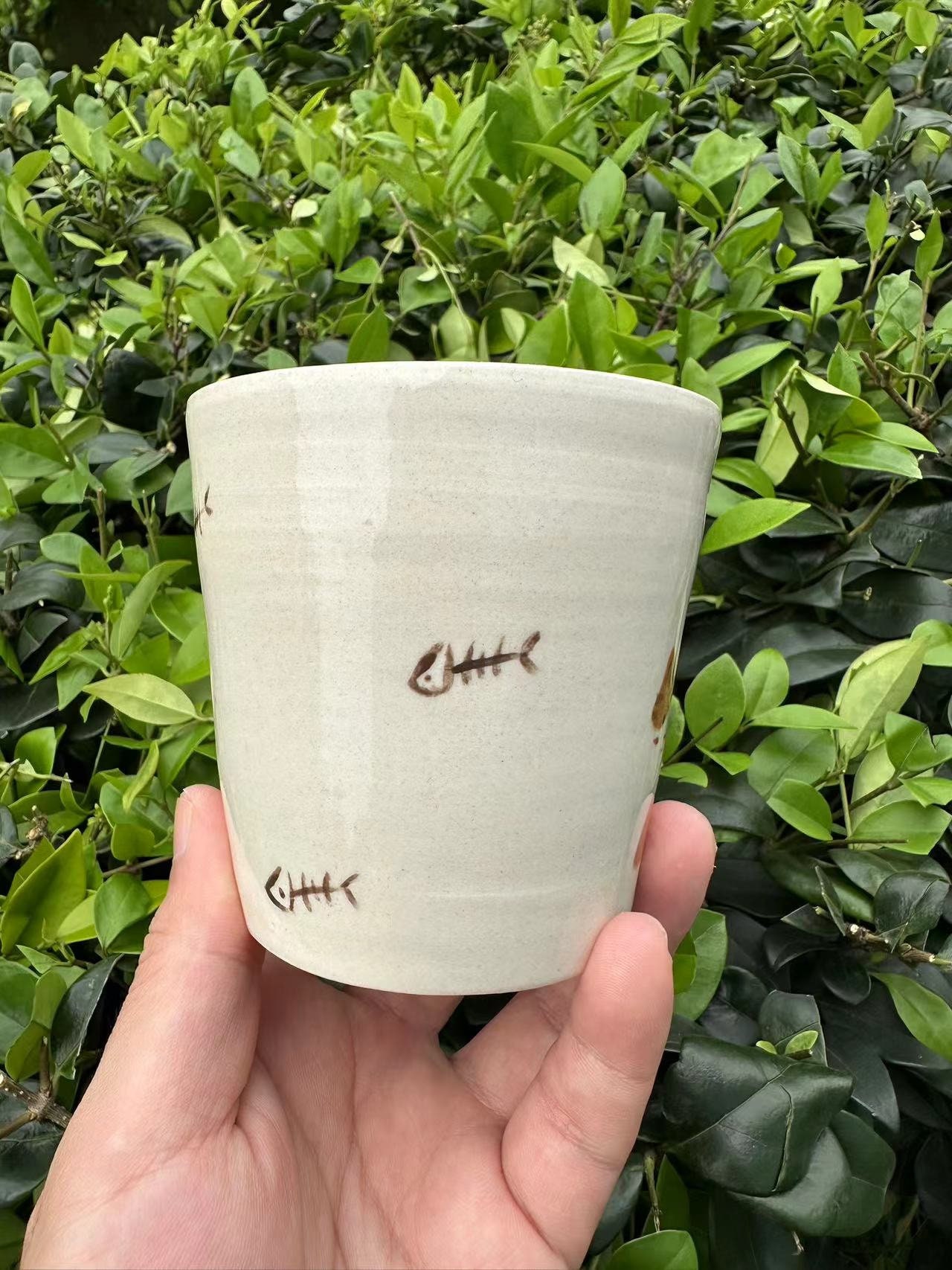 Ceramic Cat Mug, Yellow Cat Coffee Cup, Water Cup, Handmade Ceramic ...