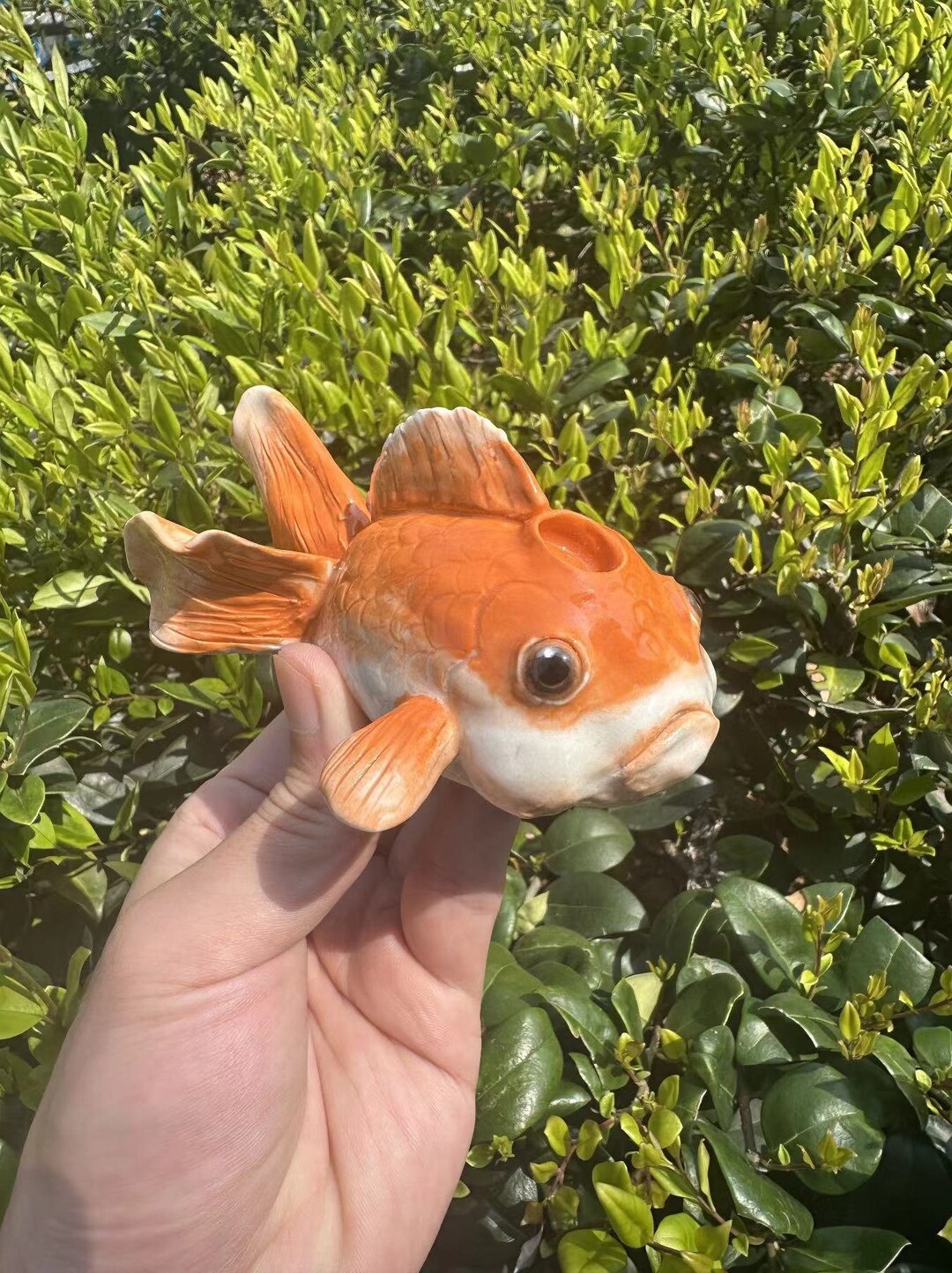 Cute Koi Carp Fish Ceramic Girl Bowl, Koi Carp Fish Pipe, Artistic Lady ...