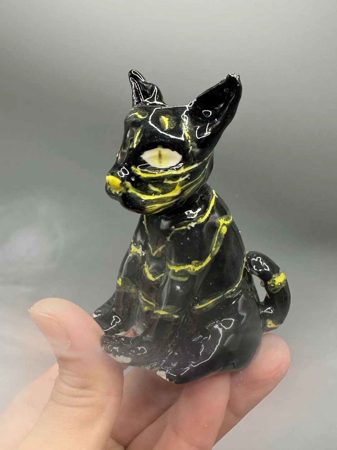 Black Cat Ceramic Pipe, Cat Pipe, Cute Pipe, Gift for Her, Unique Gift ...