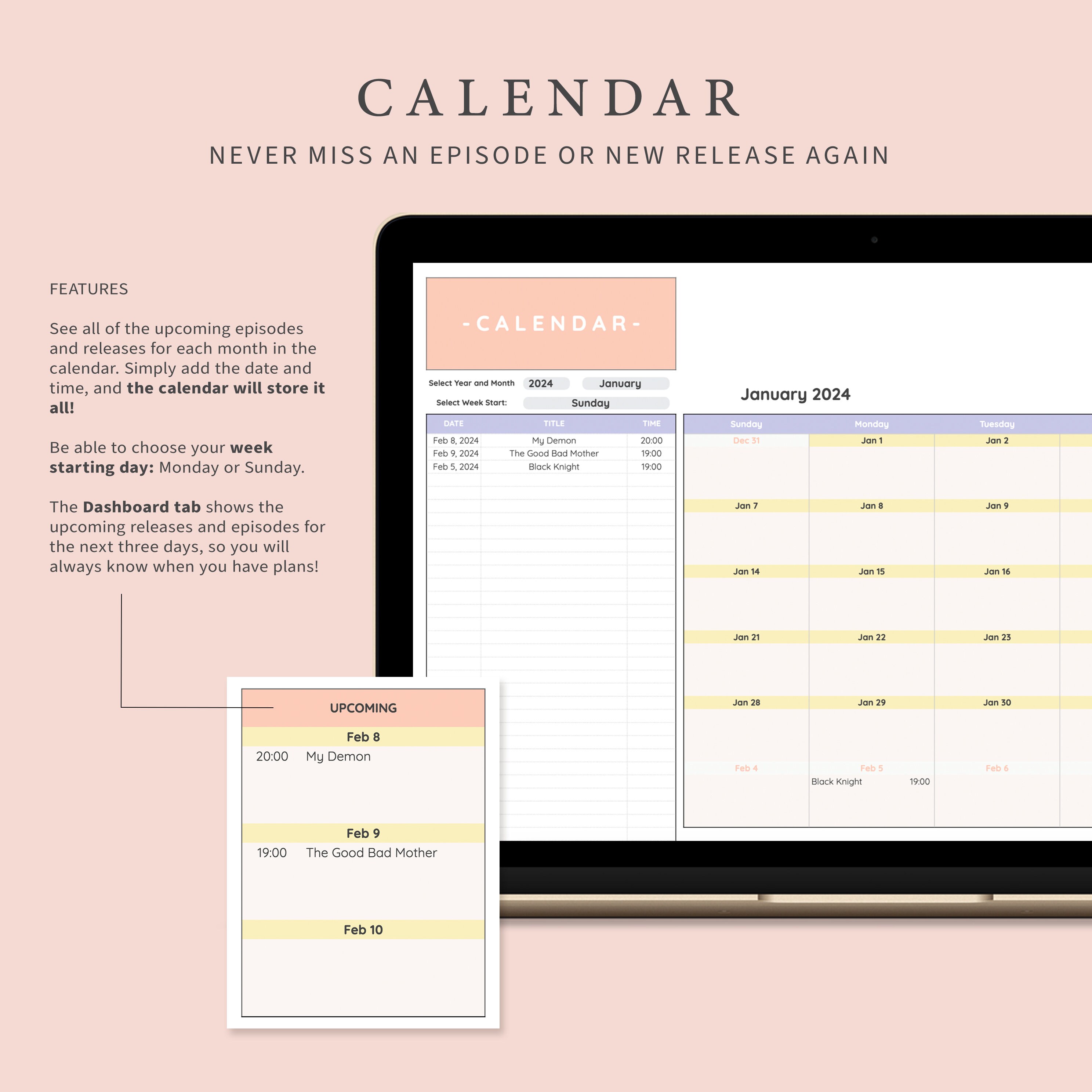 Movies & Series Spreadsheet Template | Movie Logbook, TV Shows Tracker ...