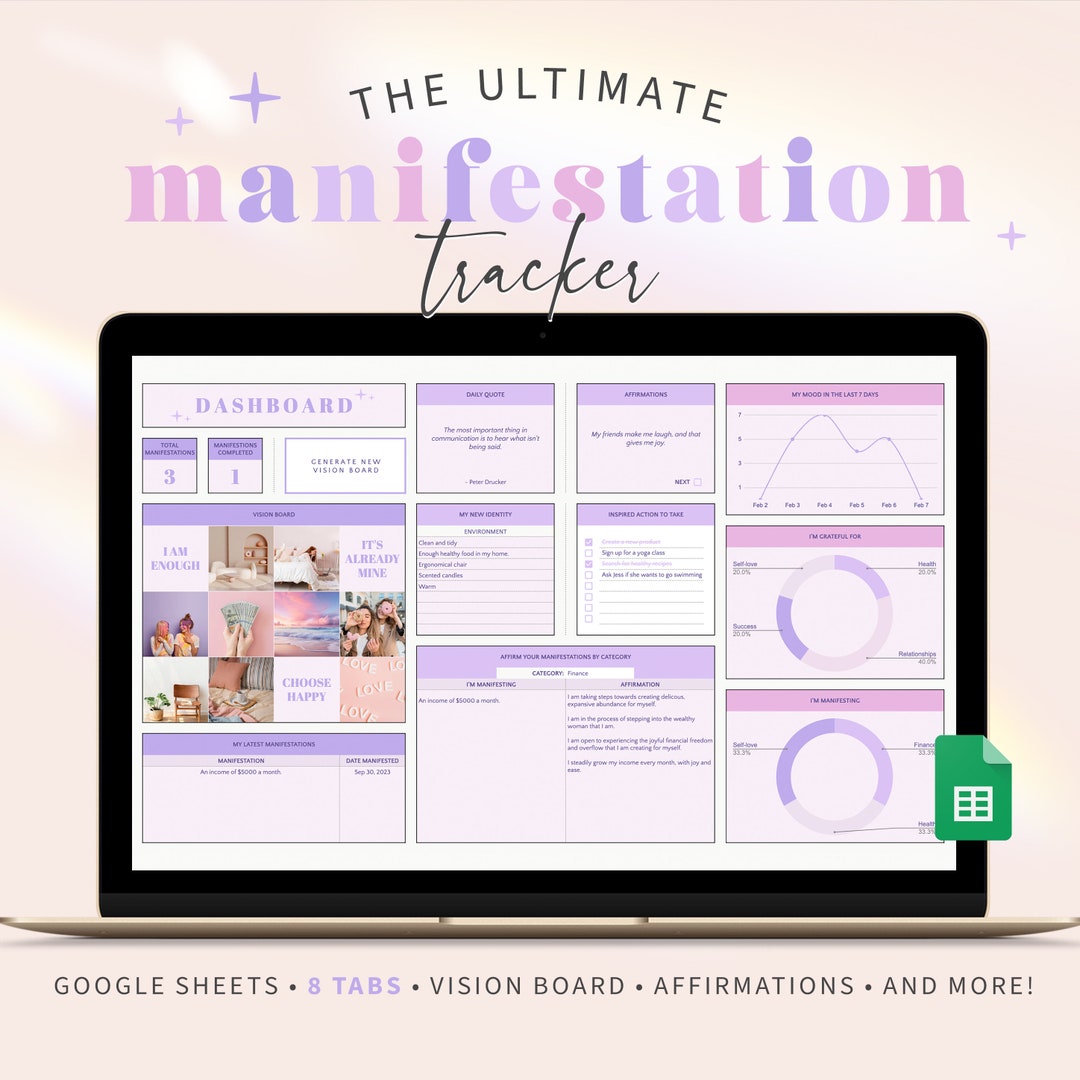 2026 Manifestation Journal Digital Manifest Tracker Goal Setting ...