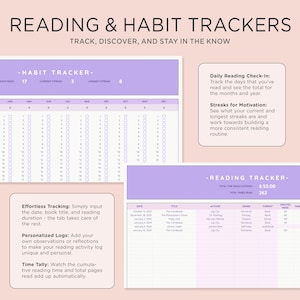 Book Tracker Spreadsheet for Google Sheets, Reading Journal Book Shelf ...