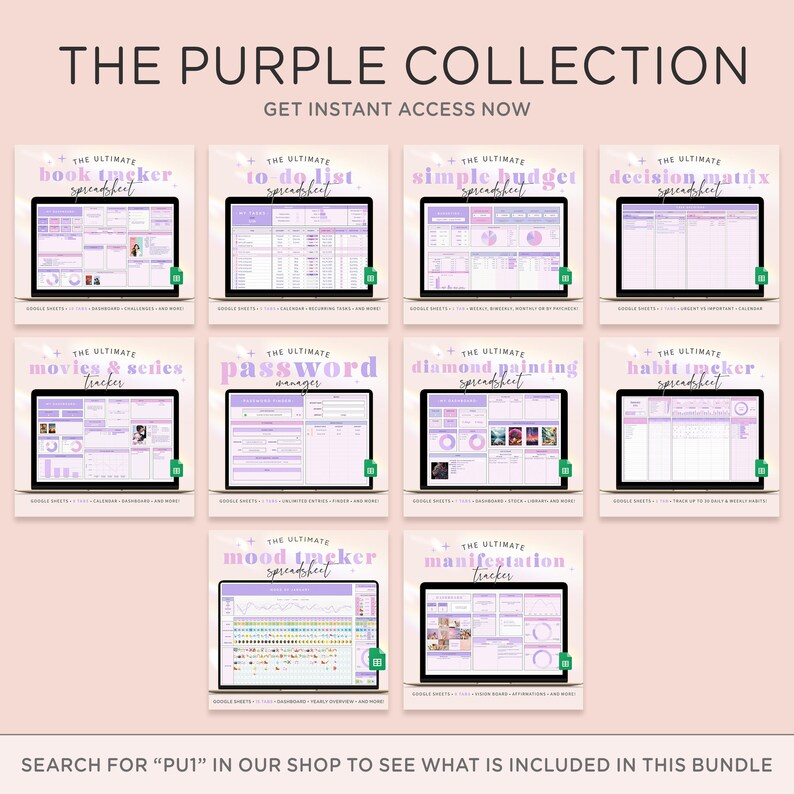 Spreadsheet Template Bundle for Google Sheets All Spreadsheets From the ...