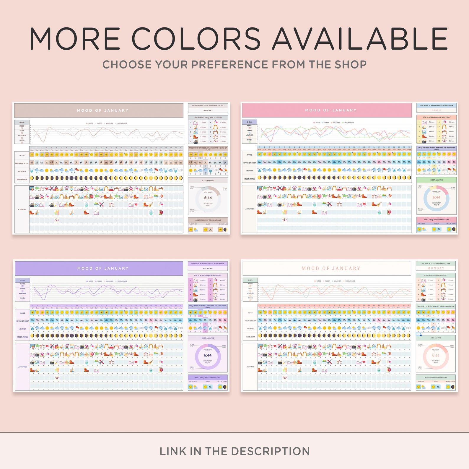 Mood Tracker for Google Sheets | Daily Mood Journal Spreadsheet, Emotions Log Book, Mental ...