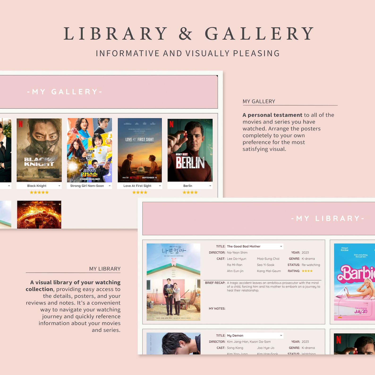 Movies and Series Tracker TV Show Spreadsheet Movie Tracker for Videos ...